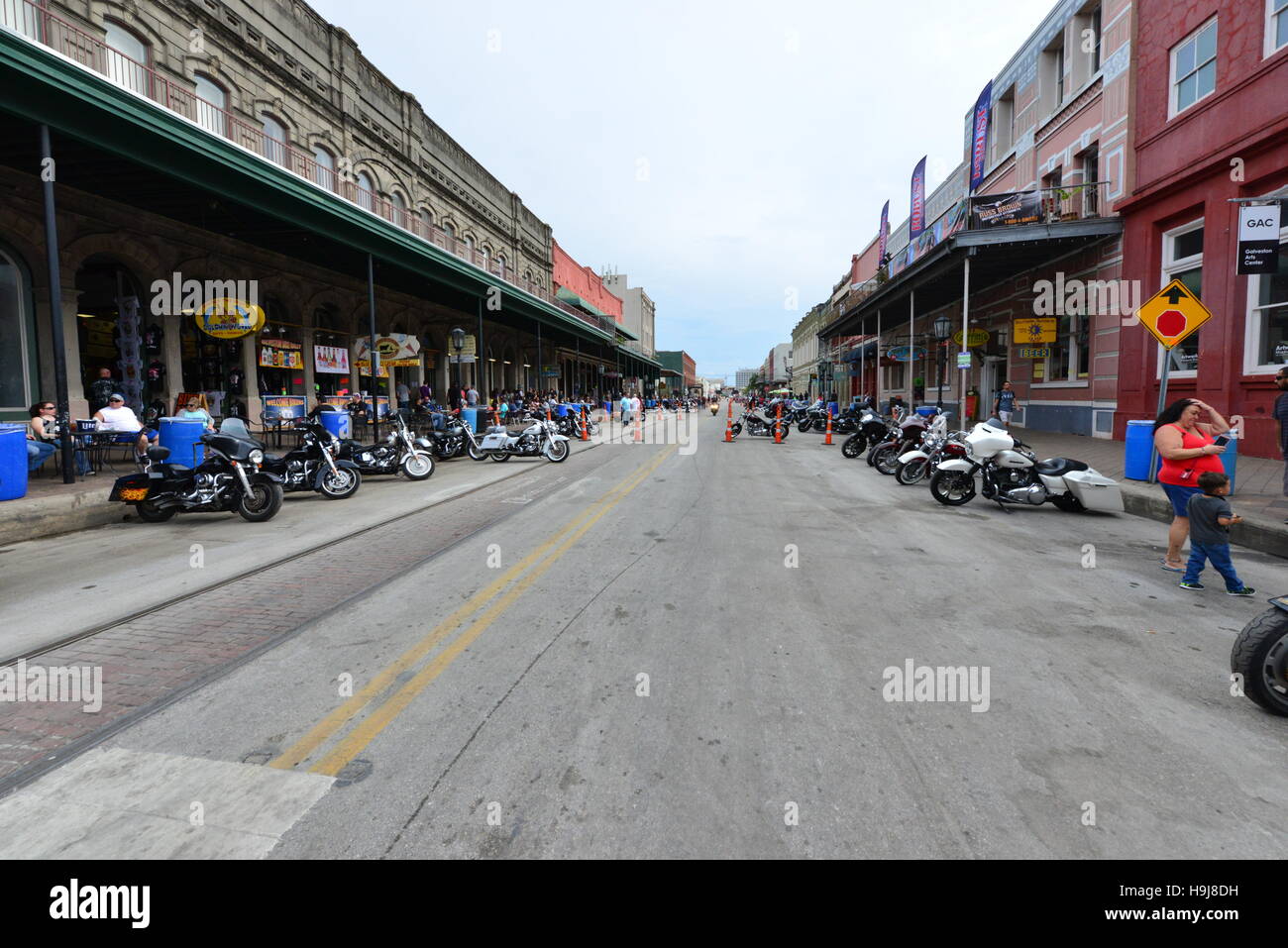 Motorcycle rally at The Strand in Galveston, Texas Stock Photo - Alamy