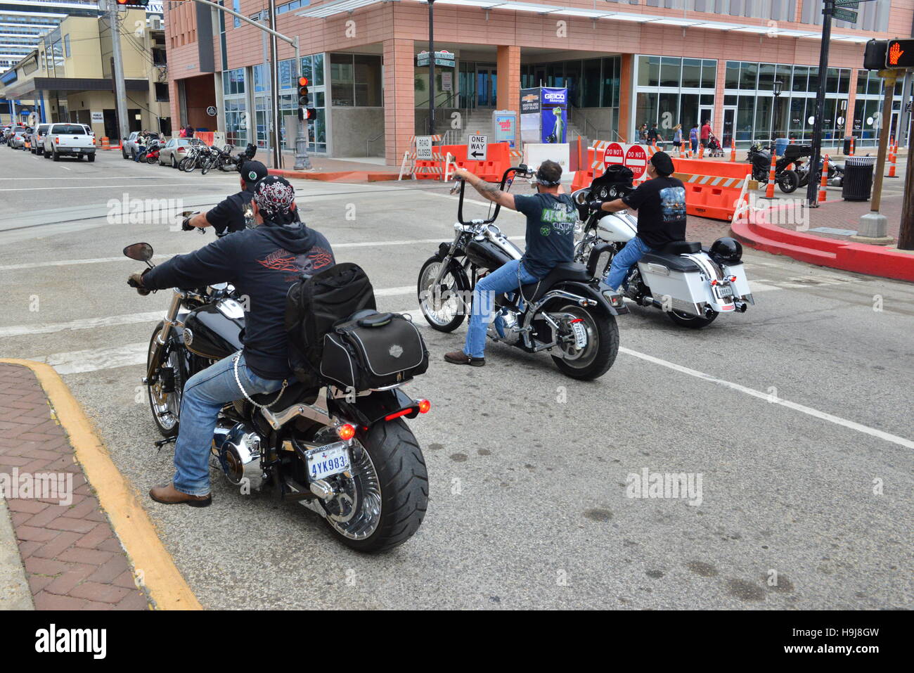 Motorcycle rally at The Strand in Galveston, Texas Stock Photo - Alamy
