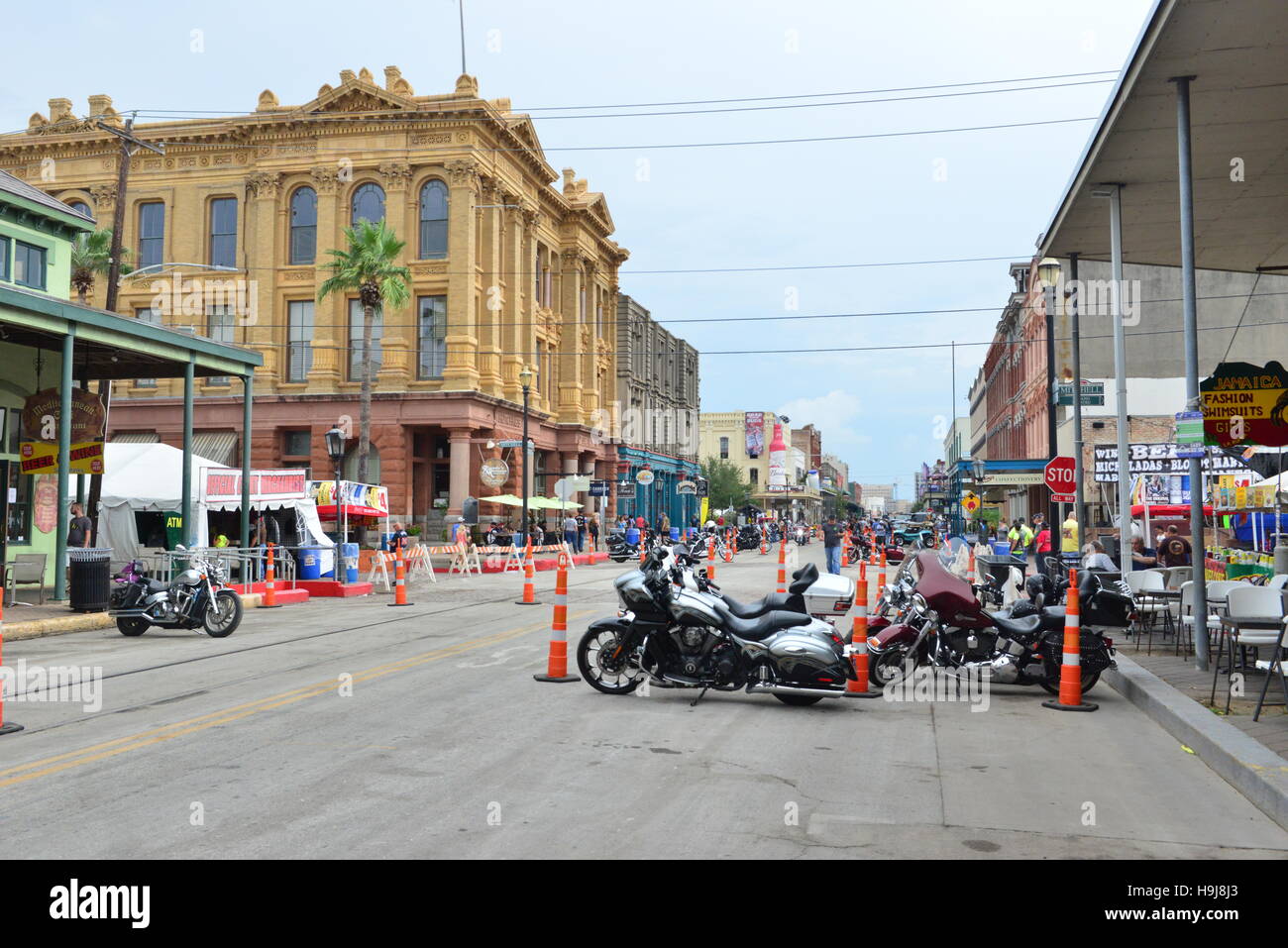 Motorcycle rally at The Strand in Galveston, Texas Stock Photo - Alamy