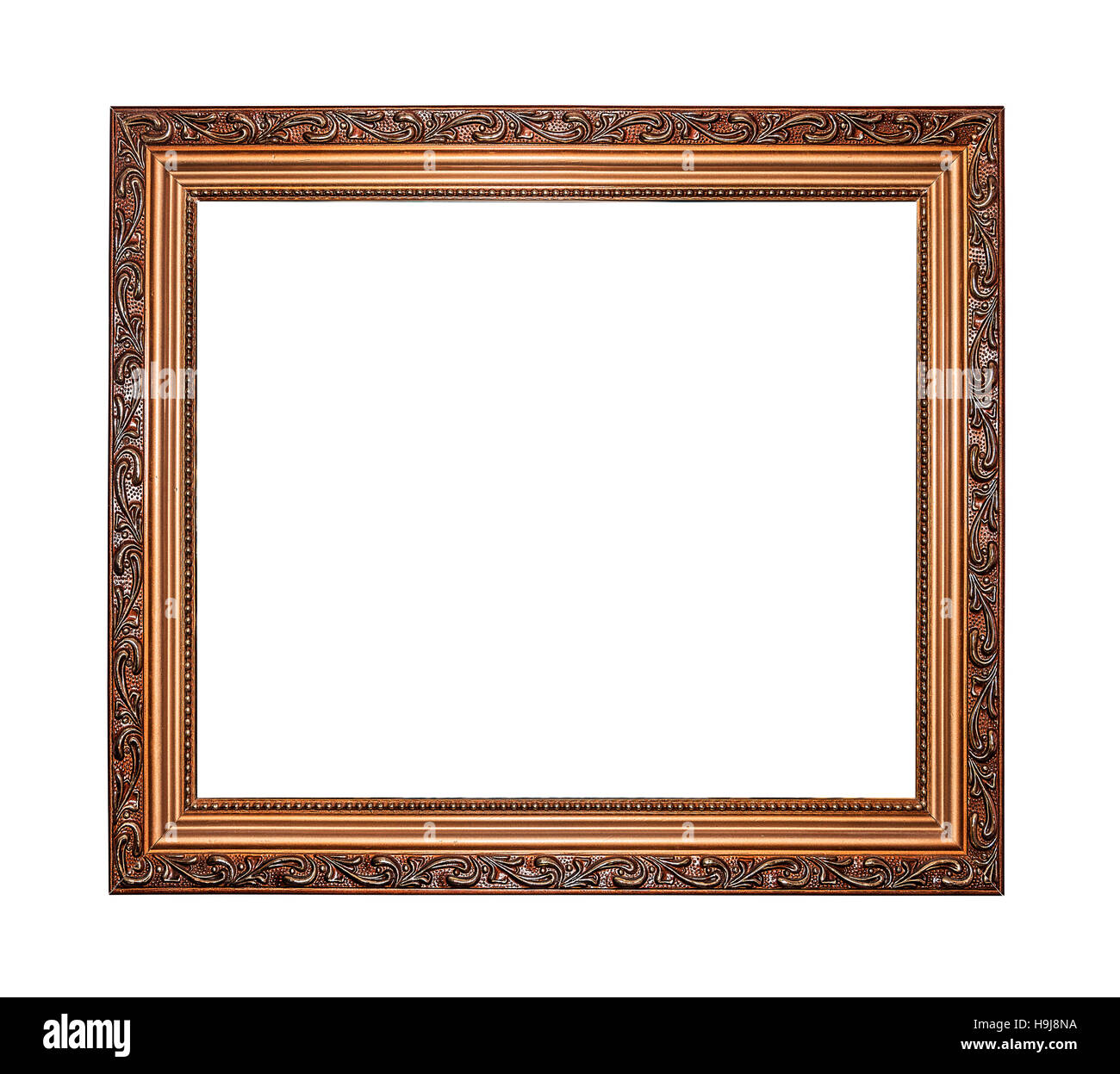 Gold color picture frame Stock Photo - Alamy