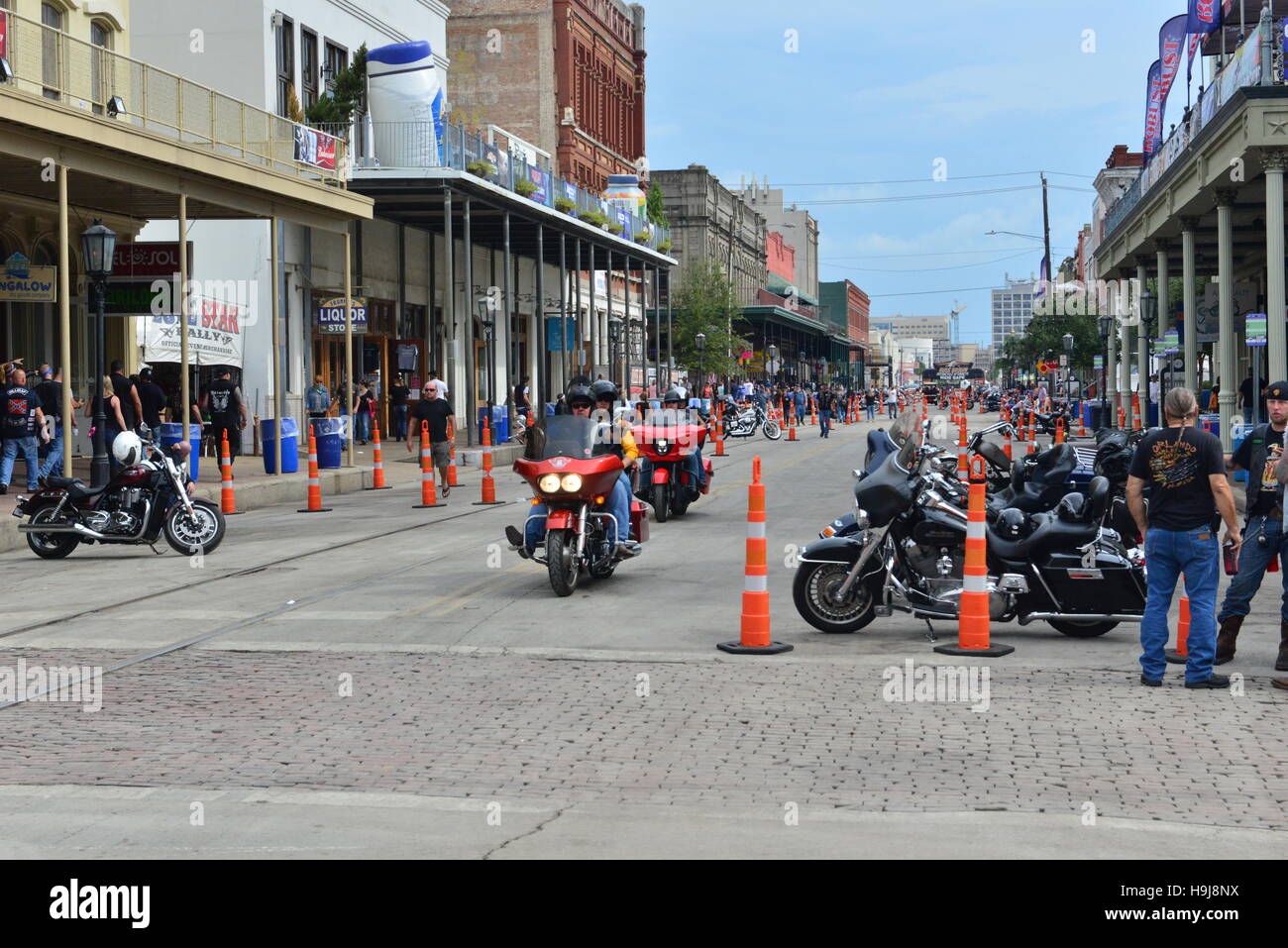 Motorcycle rally at The Strand in Galveston, Texas Stock Photo - Alamy
