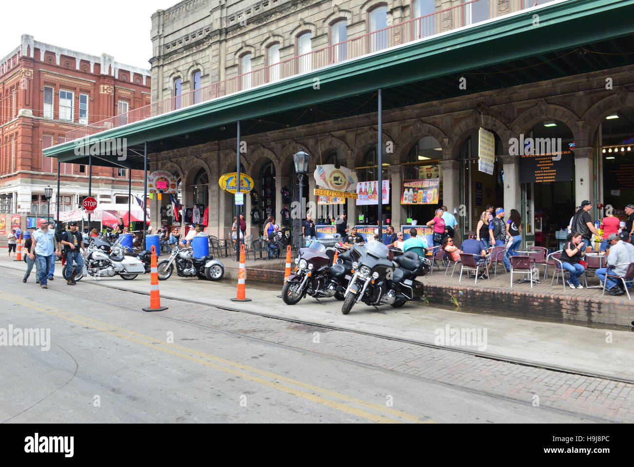 Motorcycle rally at The Strand in Galveston, Texas Stock Photo - Alamy