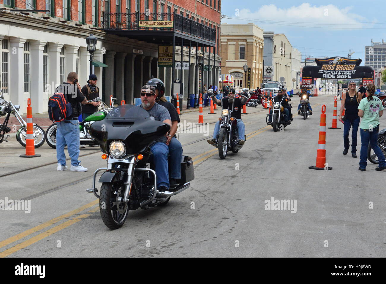 Motorcycle rally at The Strand in Galveston, Texas Stock Photo - Alamy