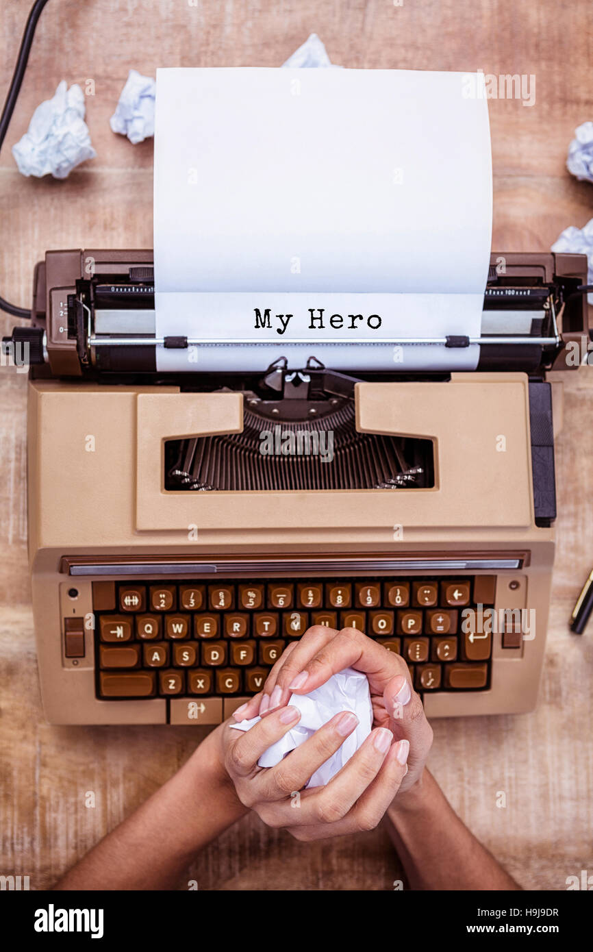 Hands crumpling paper Stock Photo - Alamy