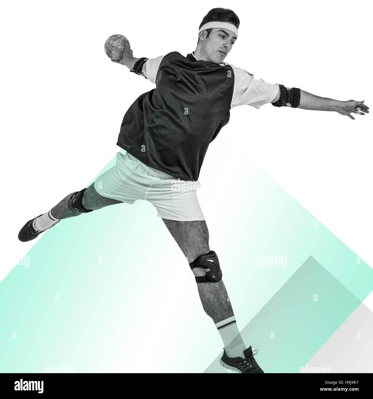 Composite image of sportsman throwing a ball Stock Photo - Alamy