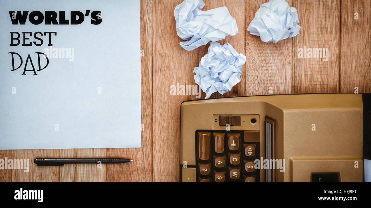 Worlds best dad written on paper Stock Photo - Alamy