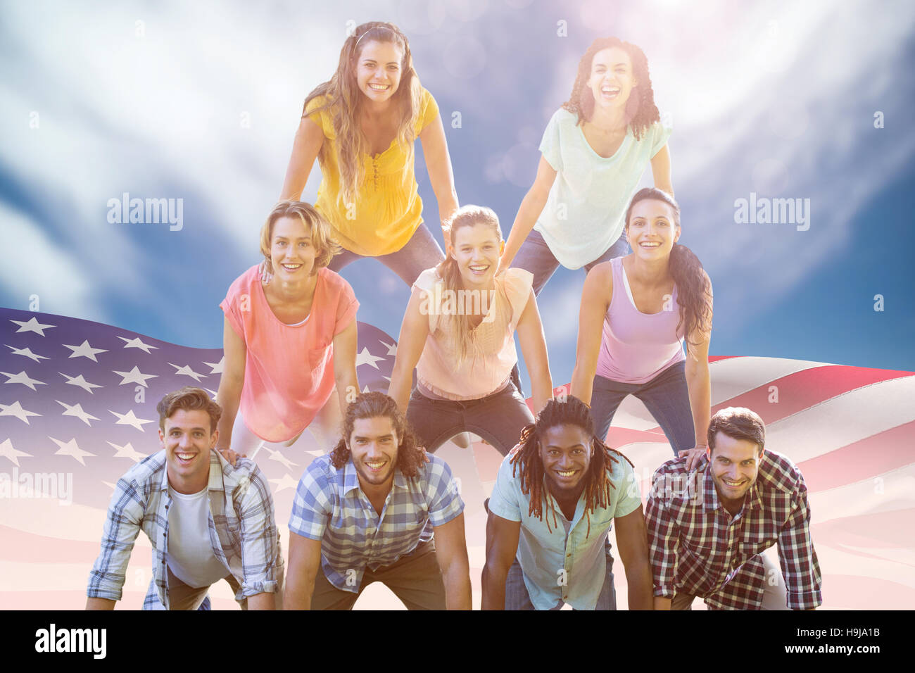 Human pyramid hi-res stock photography and images - Alamy