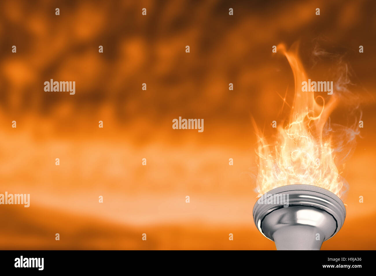 Composite image of the olympic fire Stock Photo - Alamy