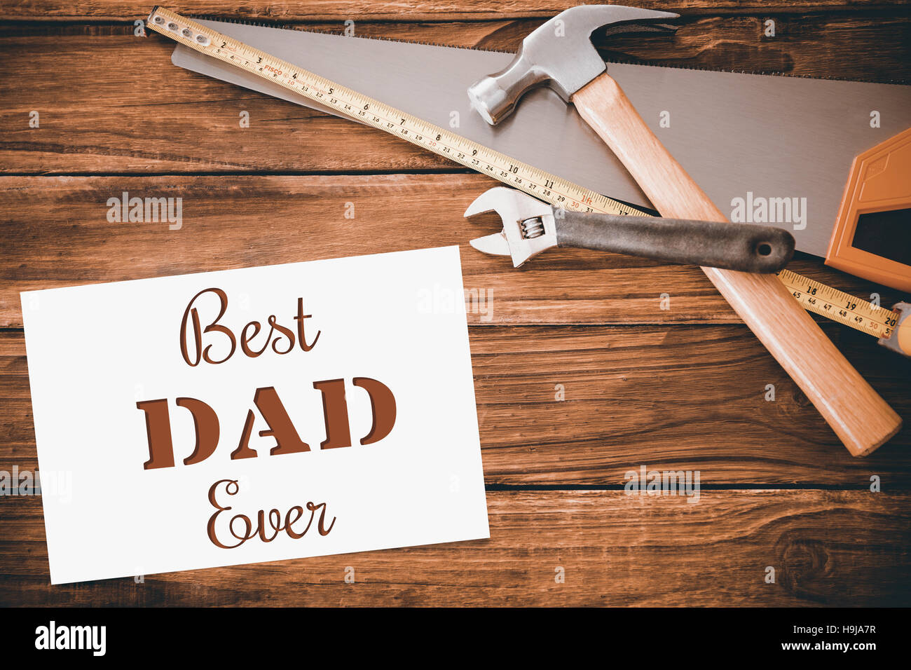Best dad ever message next to tools Stock Photo - Alamy