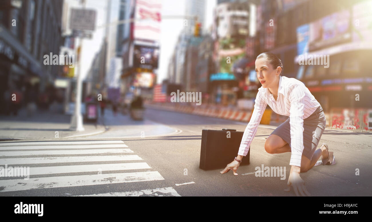 Starting blocks in suit hi-res stock photography and images - Alamy