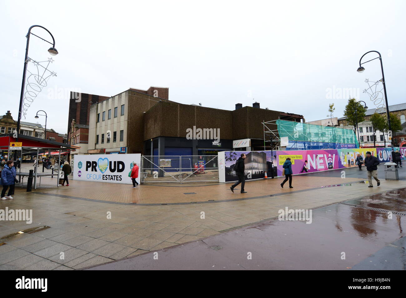 Barnsley Town Centre where the new Barnsley Library is currently being ...