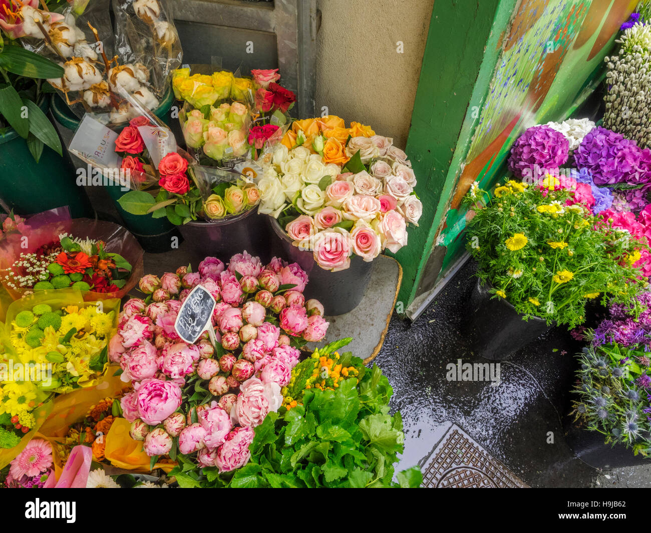 Street flower shop in Paris, France Stock Photo - Alamy