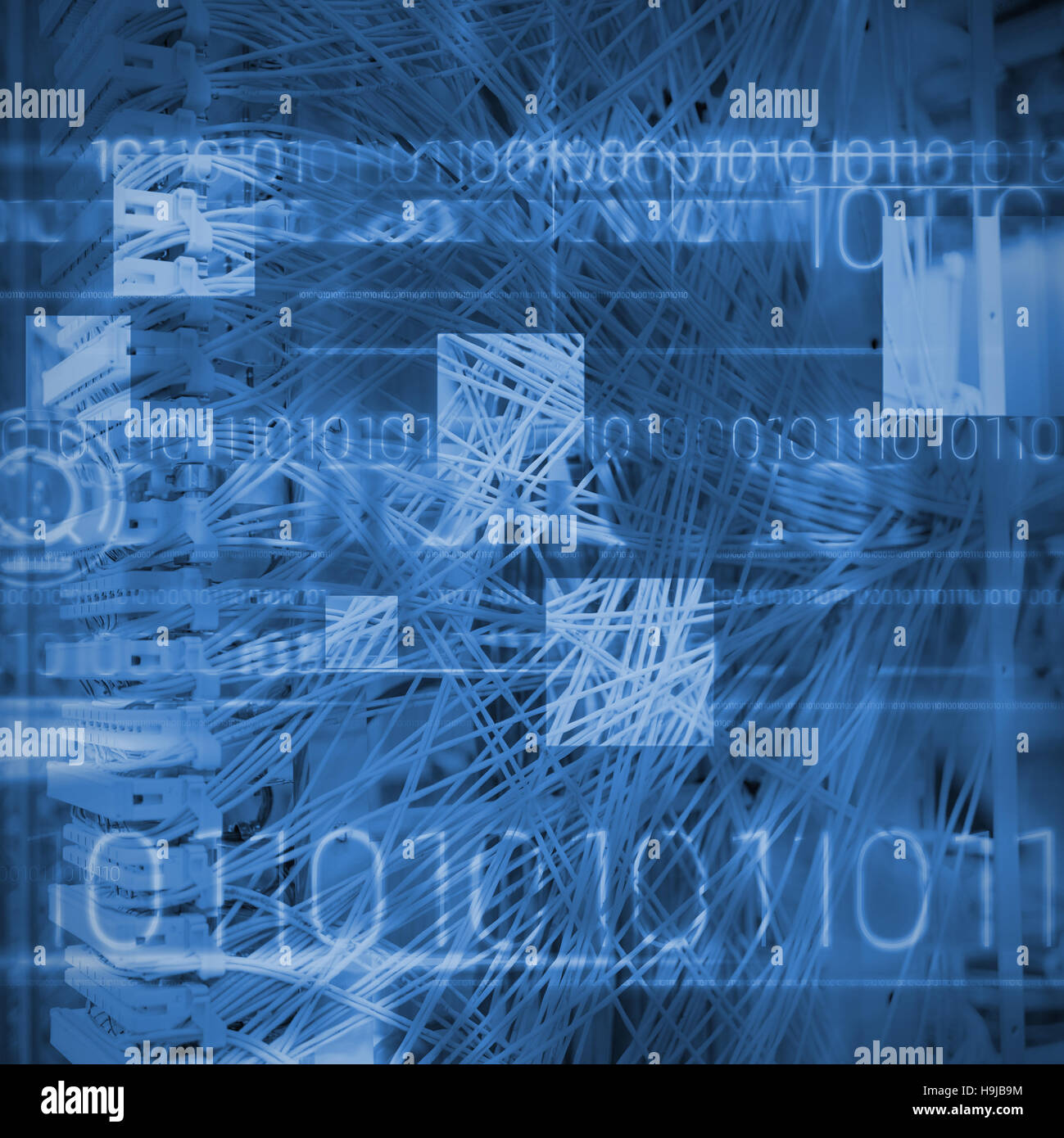 Composite image of blue technology design with binary code Stock Photo ...