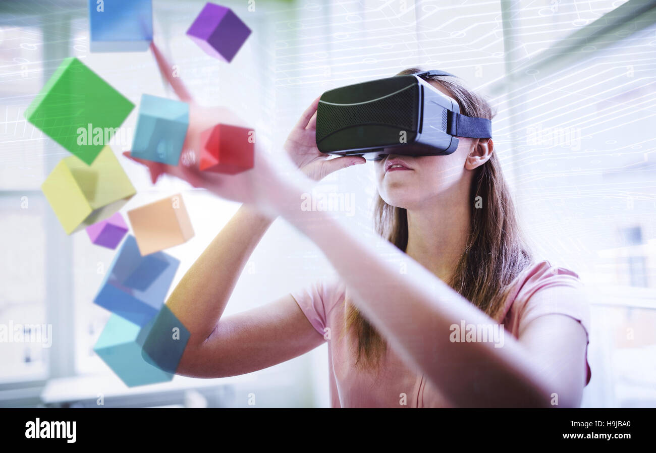 Composite image of 3d colourful cubes floating Stock Photo - Alamy