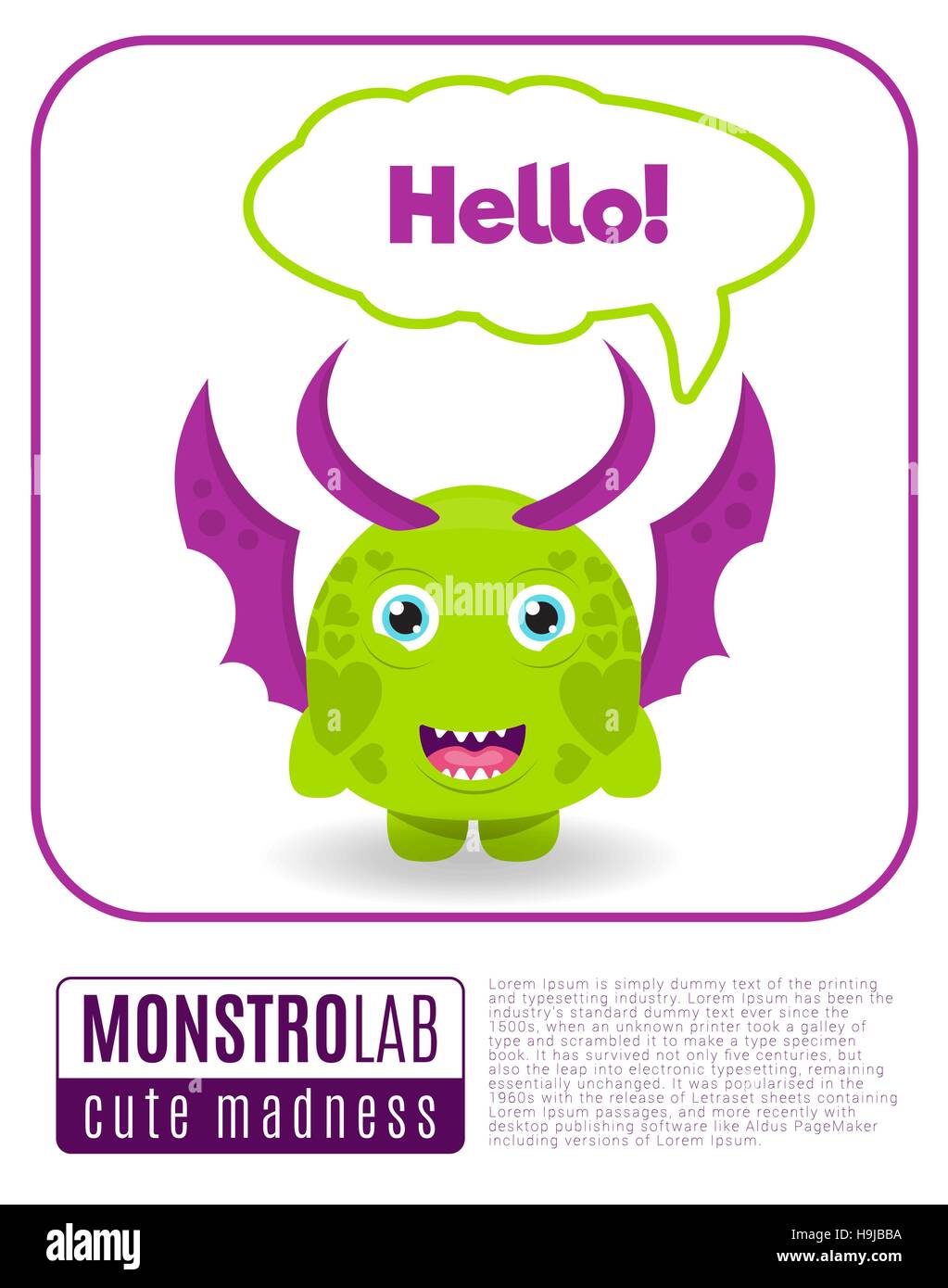 Illustration of a monster saying hello Stock Vector Image & Art - Alamy