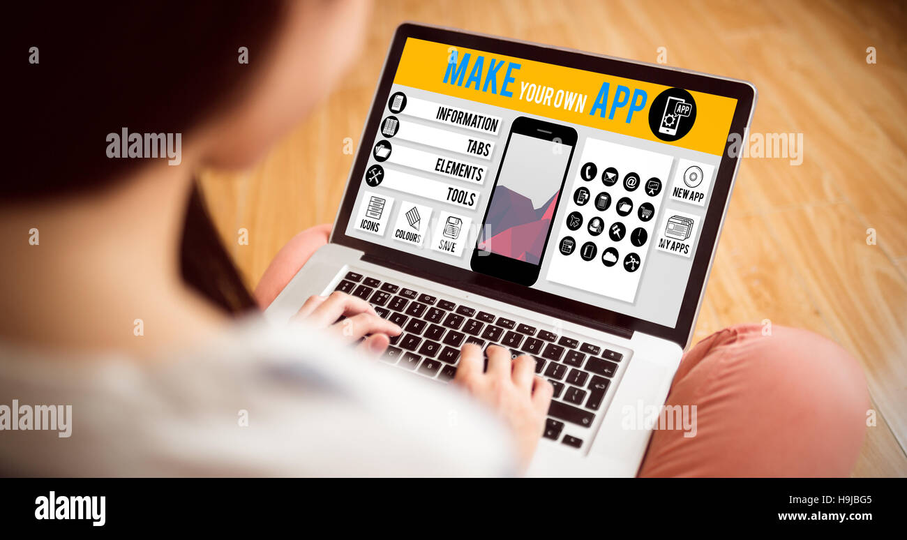 Composite image of make your own app smartphone Stock Photo - Alamy