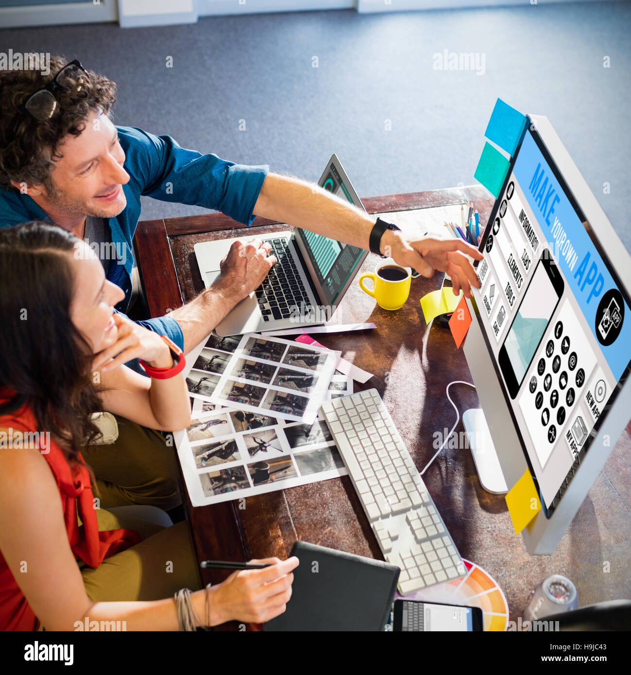 Composite image of make your own app smartphone Stock Photo - Alamy