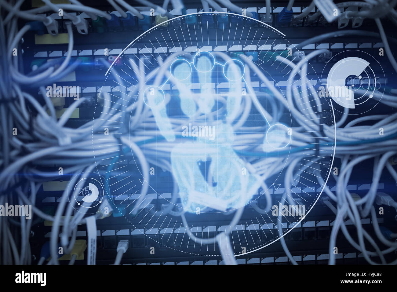 Digital security hand print scan hi-res stock photography and images ...