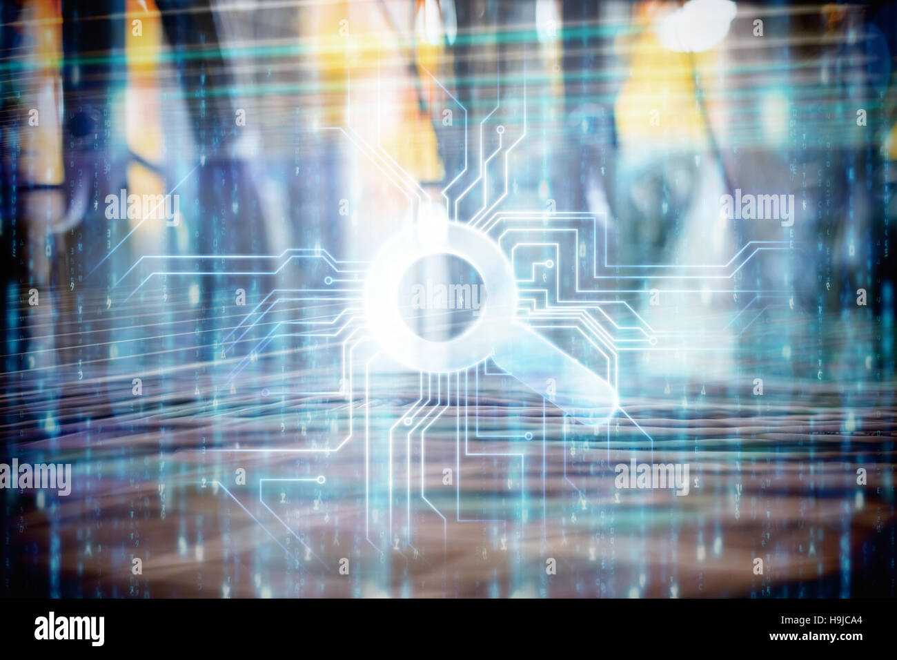 Composite image of digitally generated black and blue matrix Stock ...