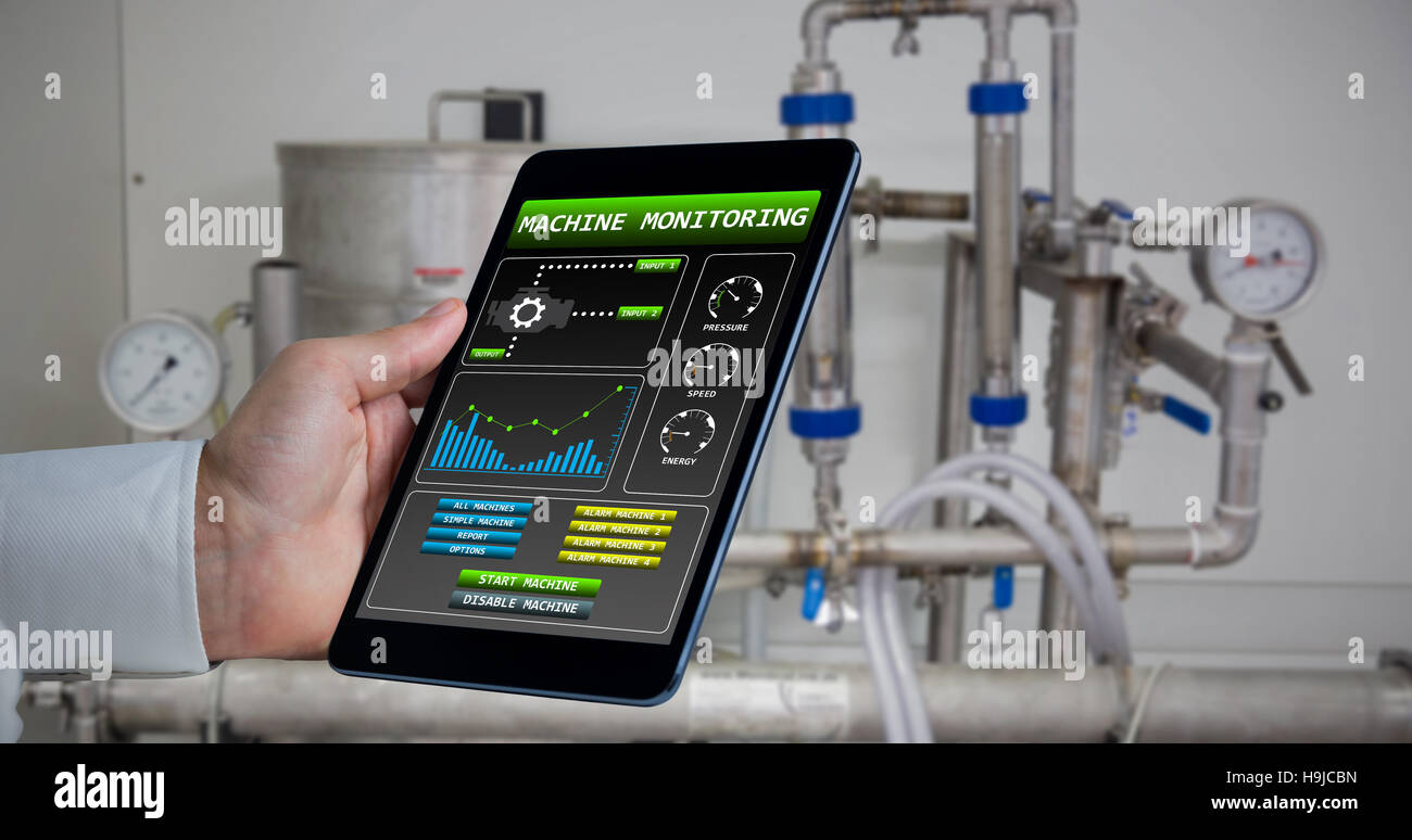 Man holding tablet monitoring digital hi-res stock photography and ...