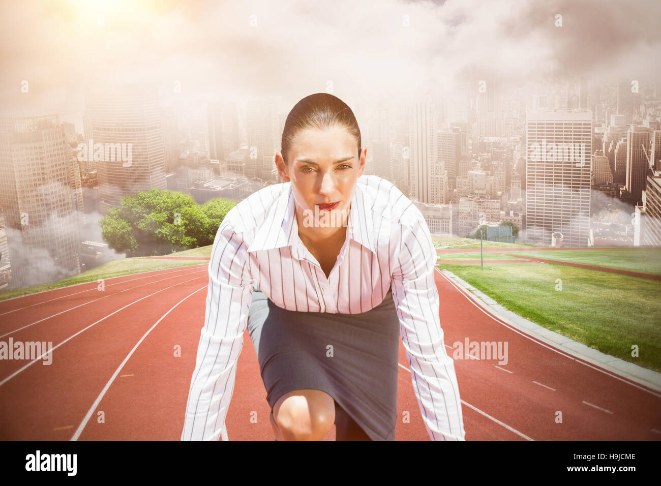 Athletics starting blocks hi-res stock photography and images - Alamy