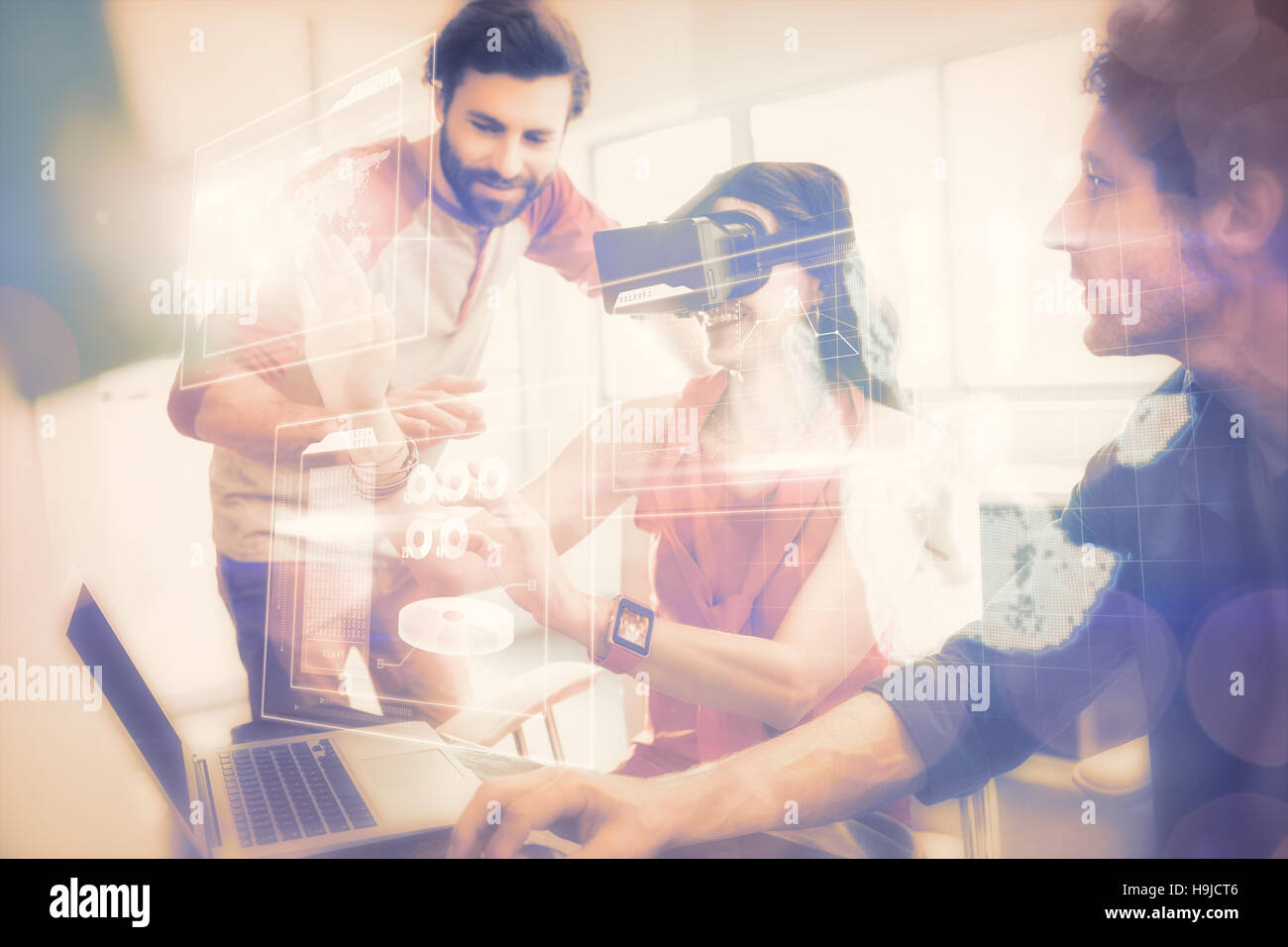 Composite image of digital security hand print scan Stock Photo - Alamy