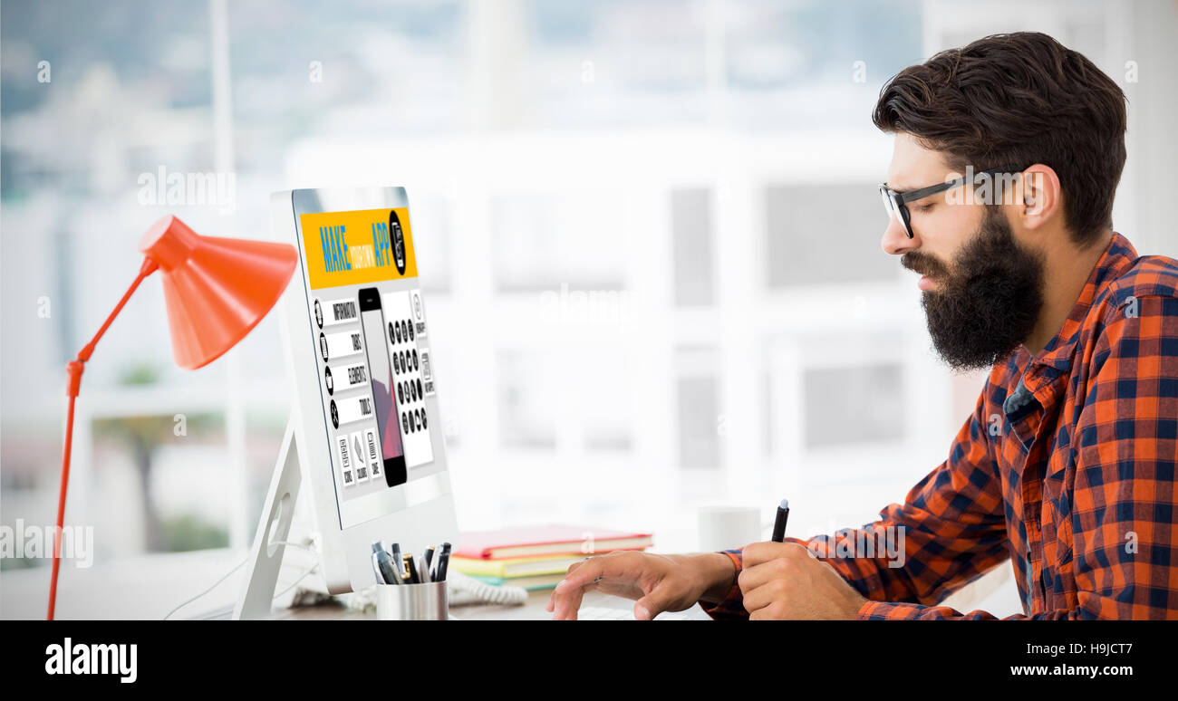 Composite image of make your own app smartphone Stock Photo - Alamy