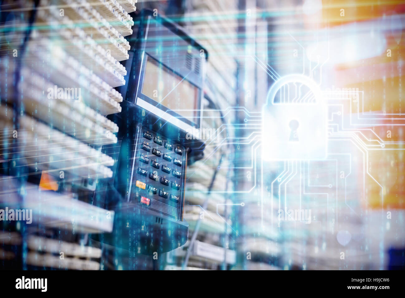 Composite image of digitally generated black and blue matrix Stock ...