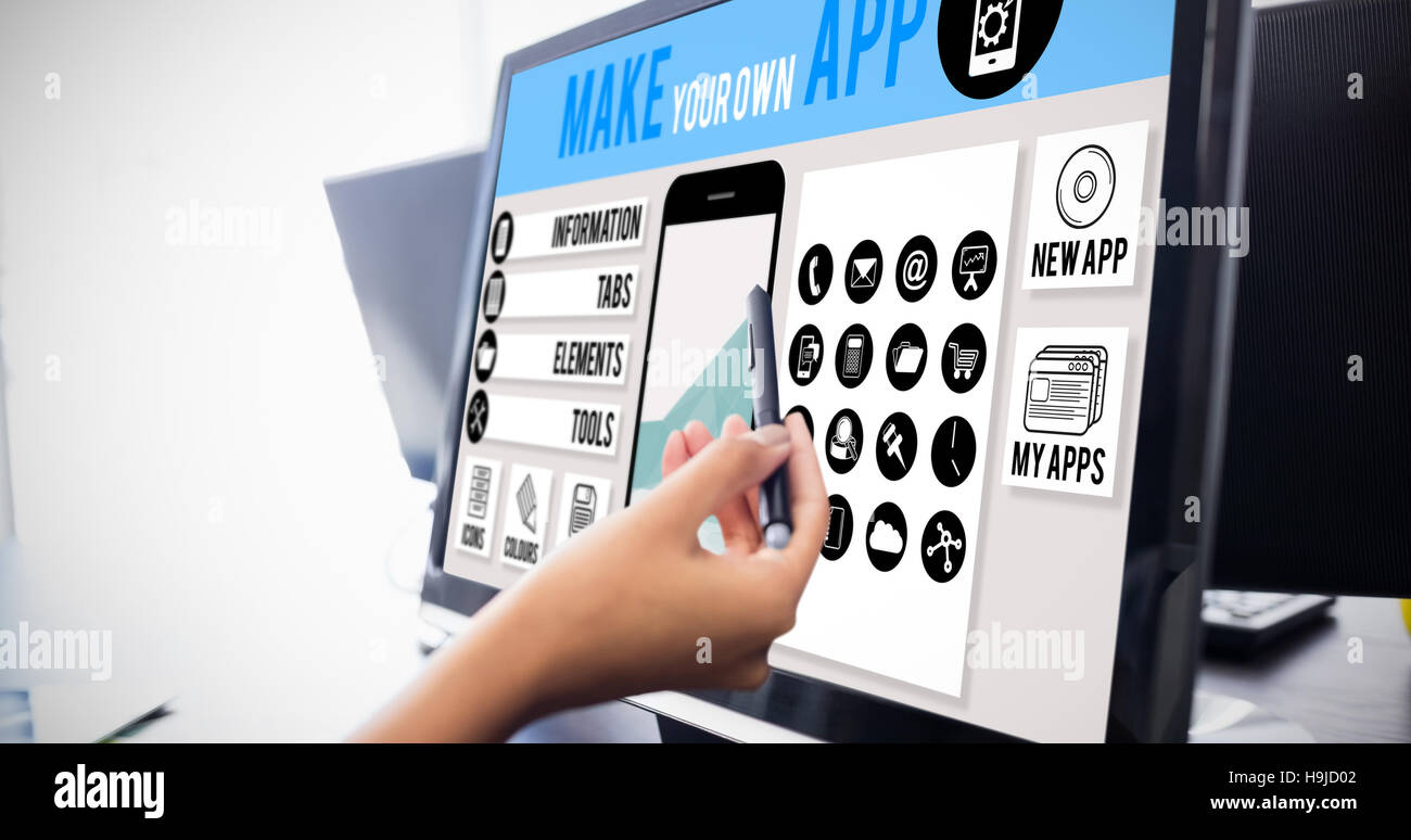 Composite image of make your own app smartphone Stock Photo - Alamy