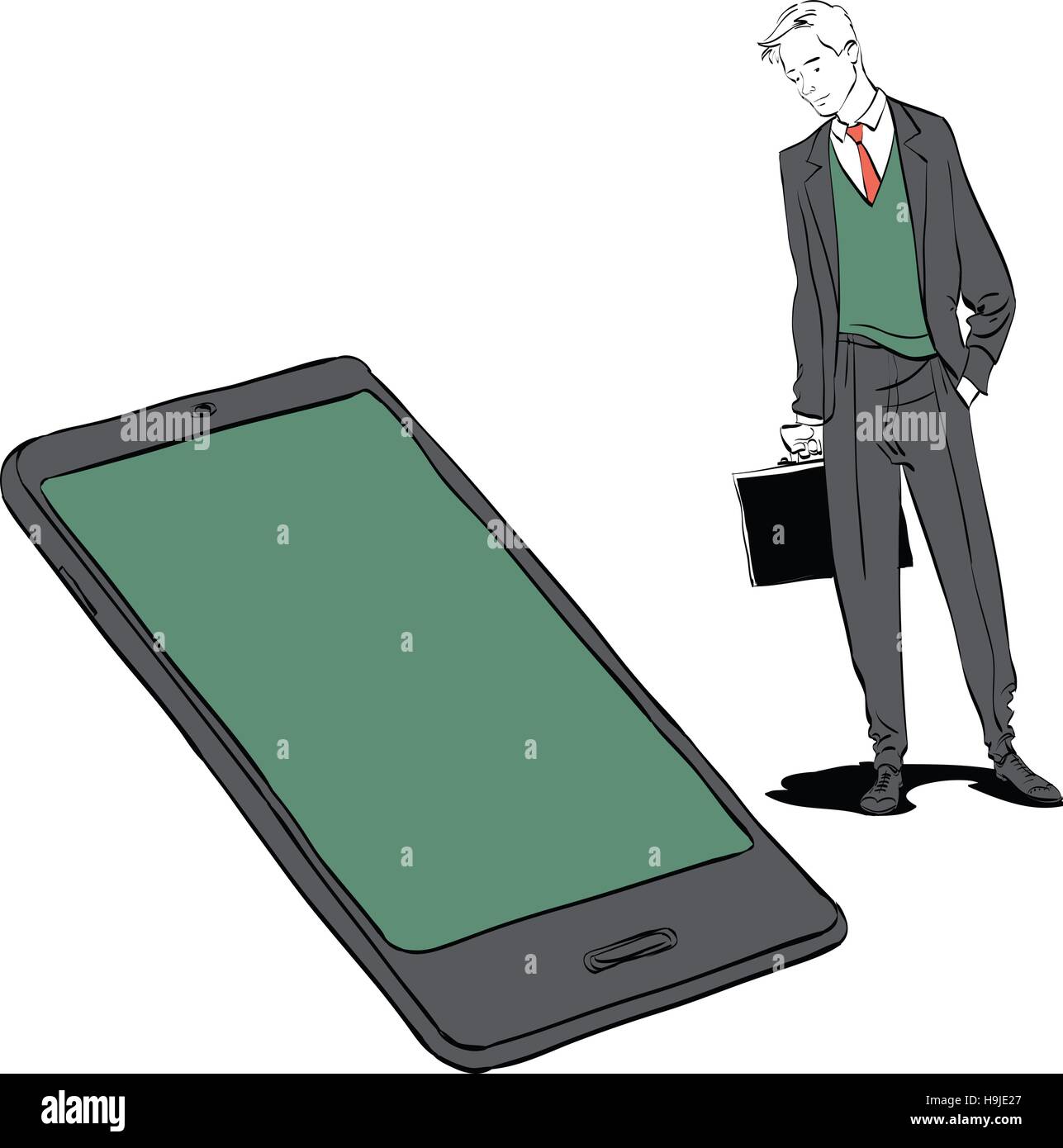 Businessman using smartphone phone Stock Vector Images - Alamy
