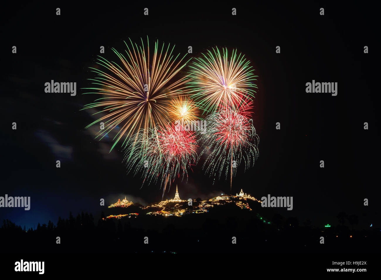 Fireworks in Thailand Stock Photo - Alamy