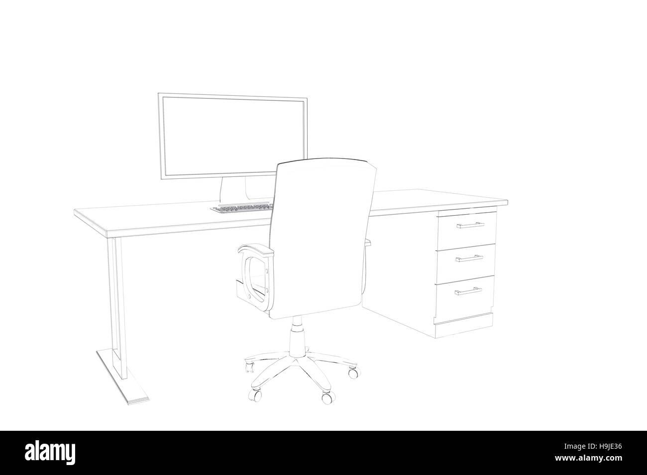 Draw of a desk Stock Photo - Alamy