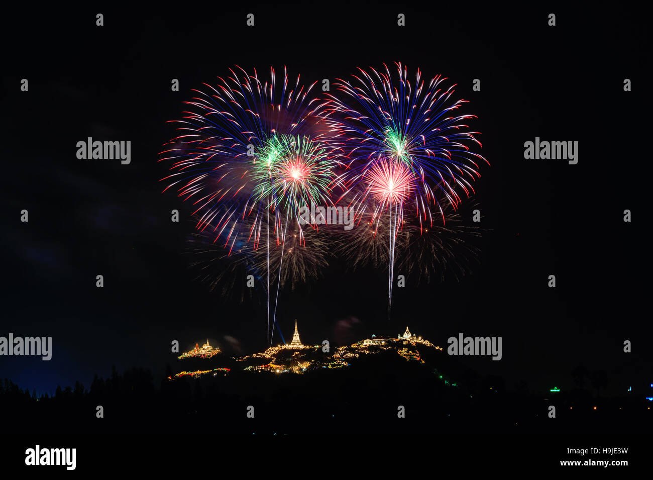 Fireworks in Thailand Stock Photo - Alamy