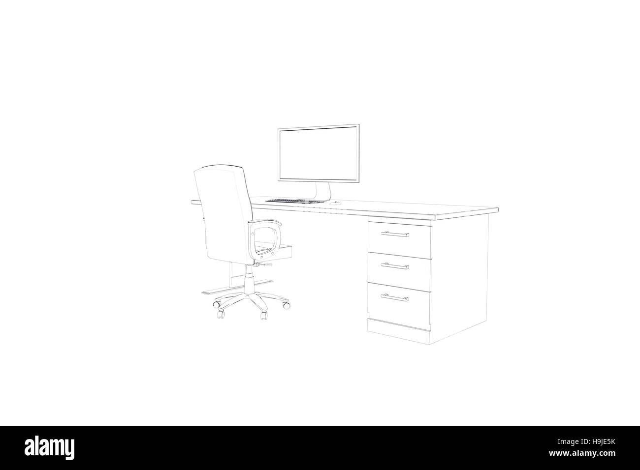 Draw of a desk Stock Photo - Alamy