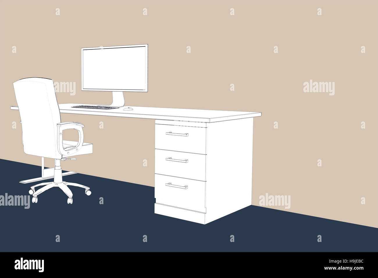Composite image of draw of a desk Stock Photo - Alamy
