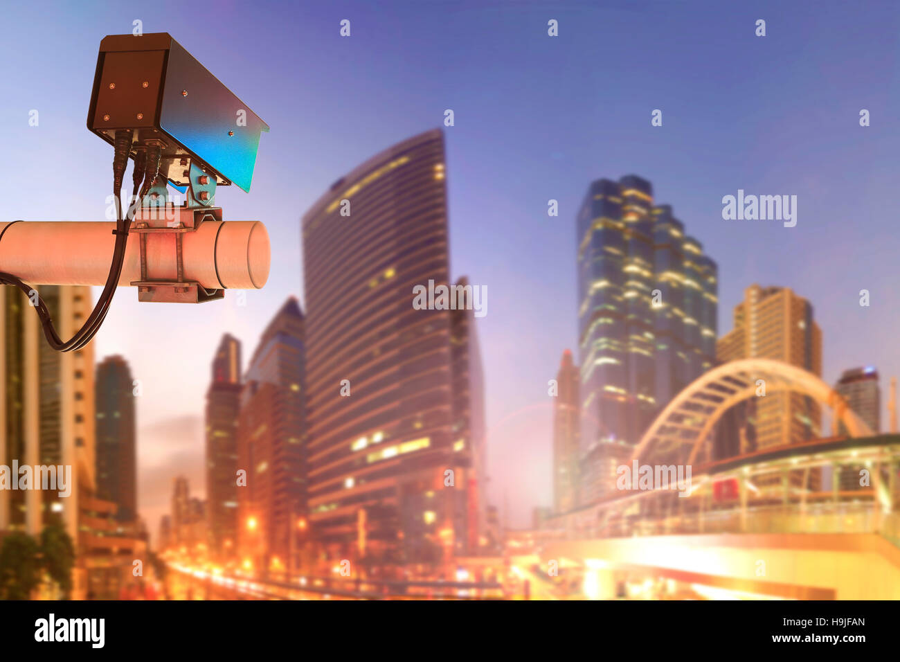 CCTV Security Camera or surveillance Operating on traffic road and ...