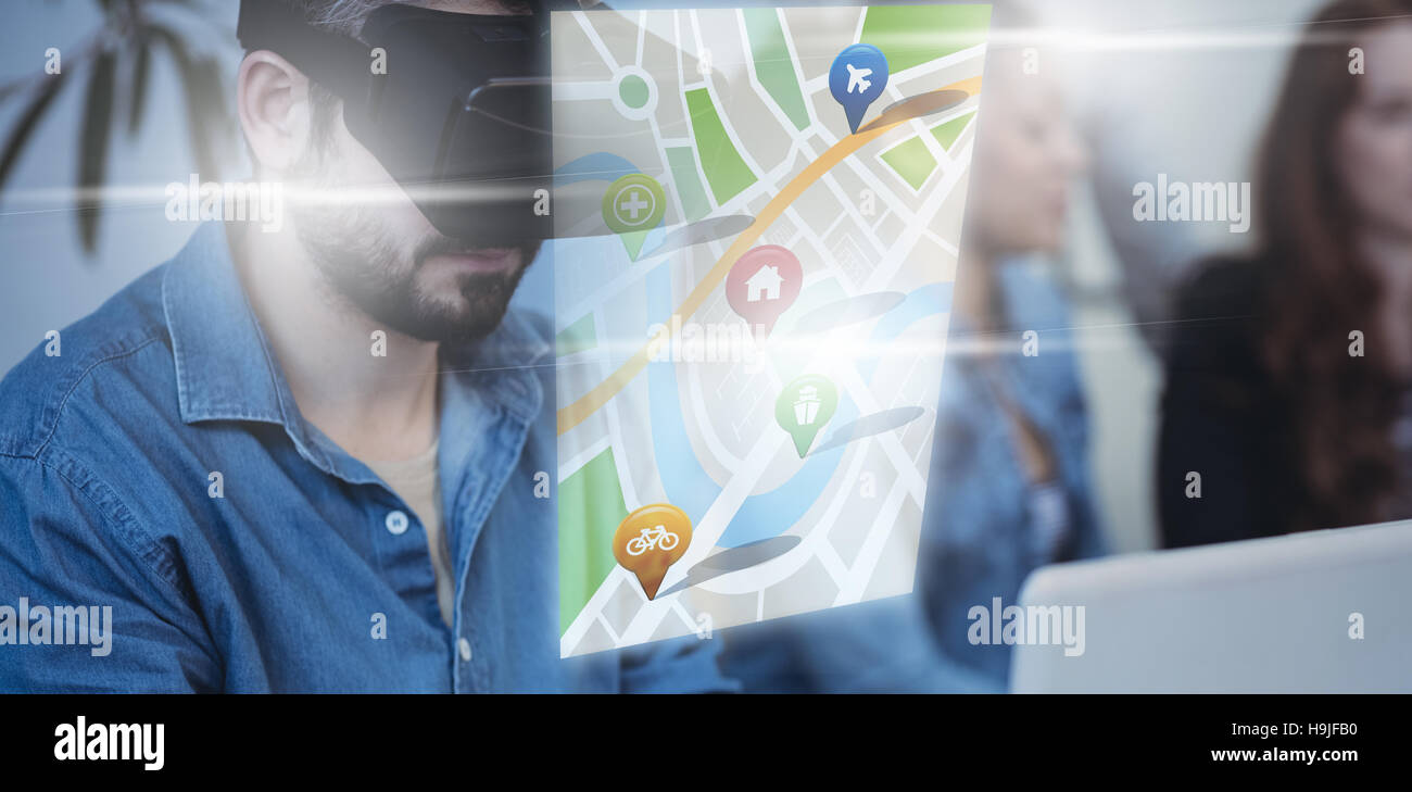 Composite image of navigation pointers with various representations on ...