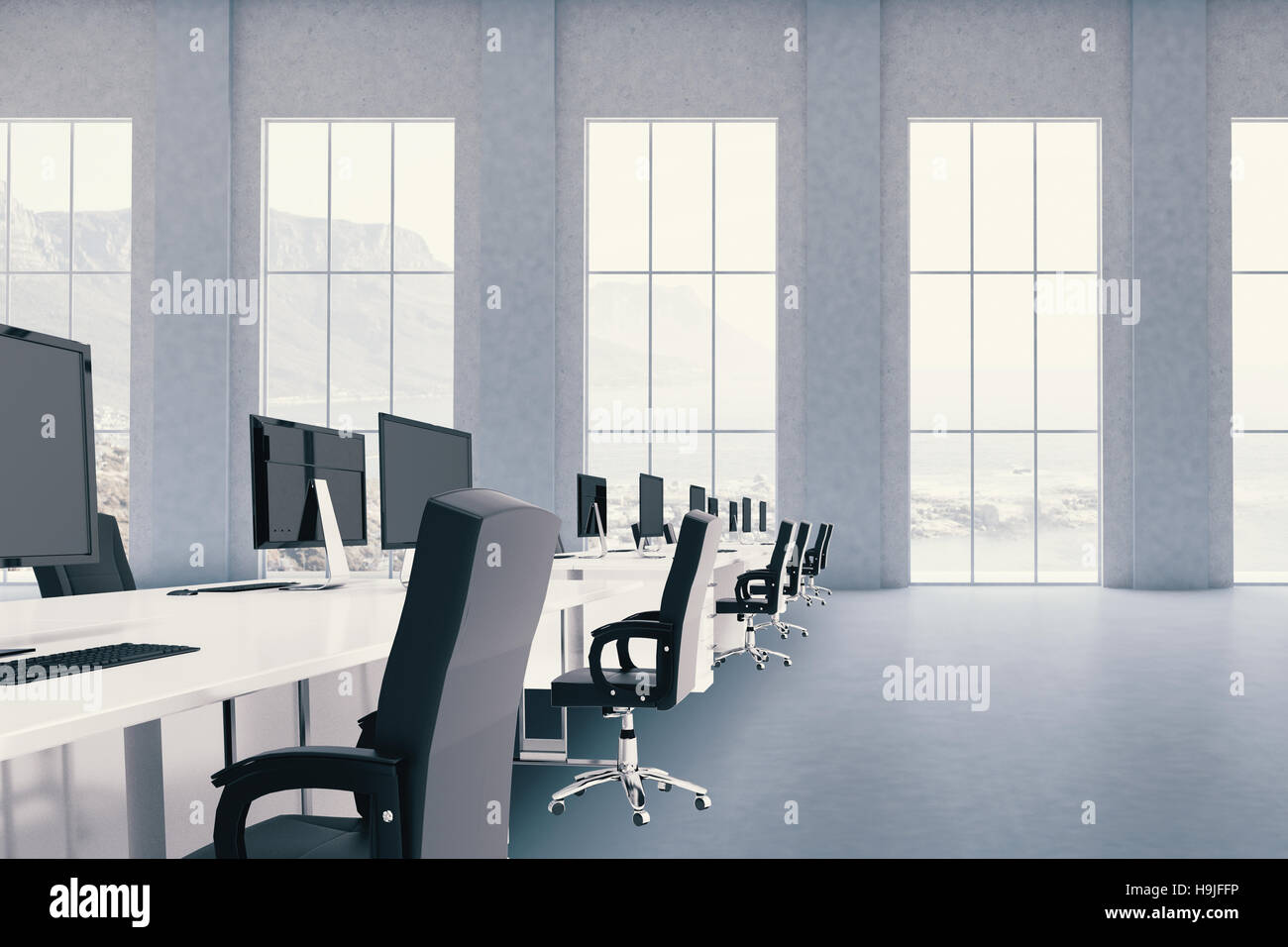 Empty office desks hi-res stock photography and images - Alamy