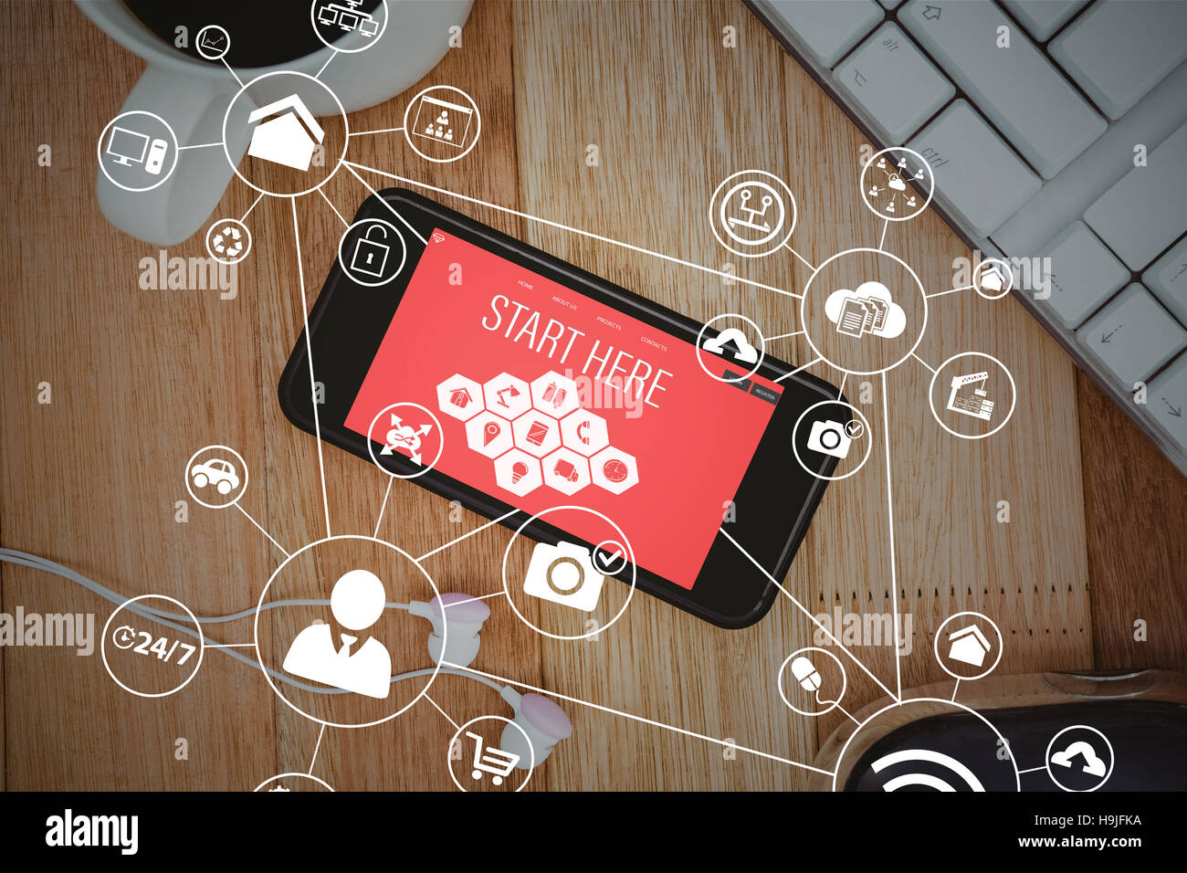 Composite image of smartphone apps icons Stock Photo - Alamy