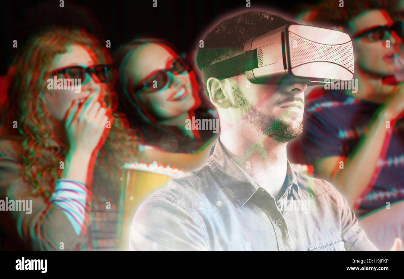 Composite image of man using a virtual reality device Stock Photo - Alamy