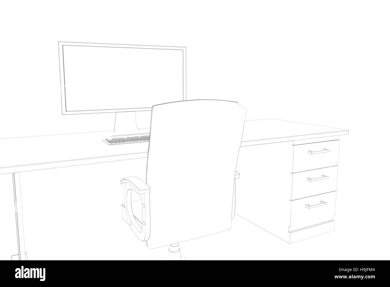 Draw of a desk Stock Photo - Alamy