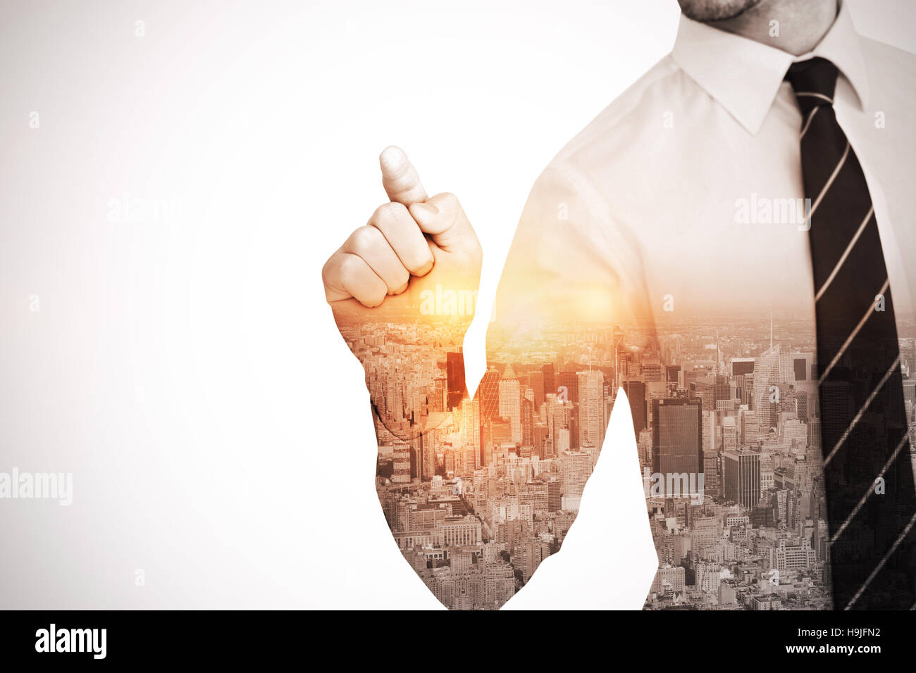 Businessman pointing with his finger Stock Photo - Alamy