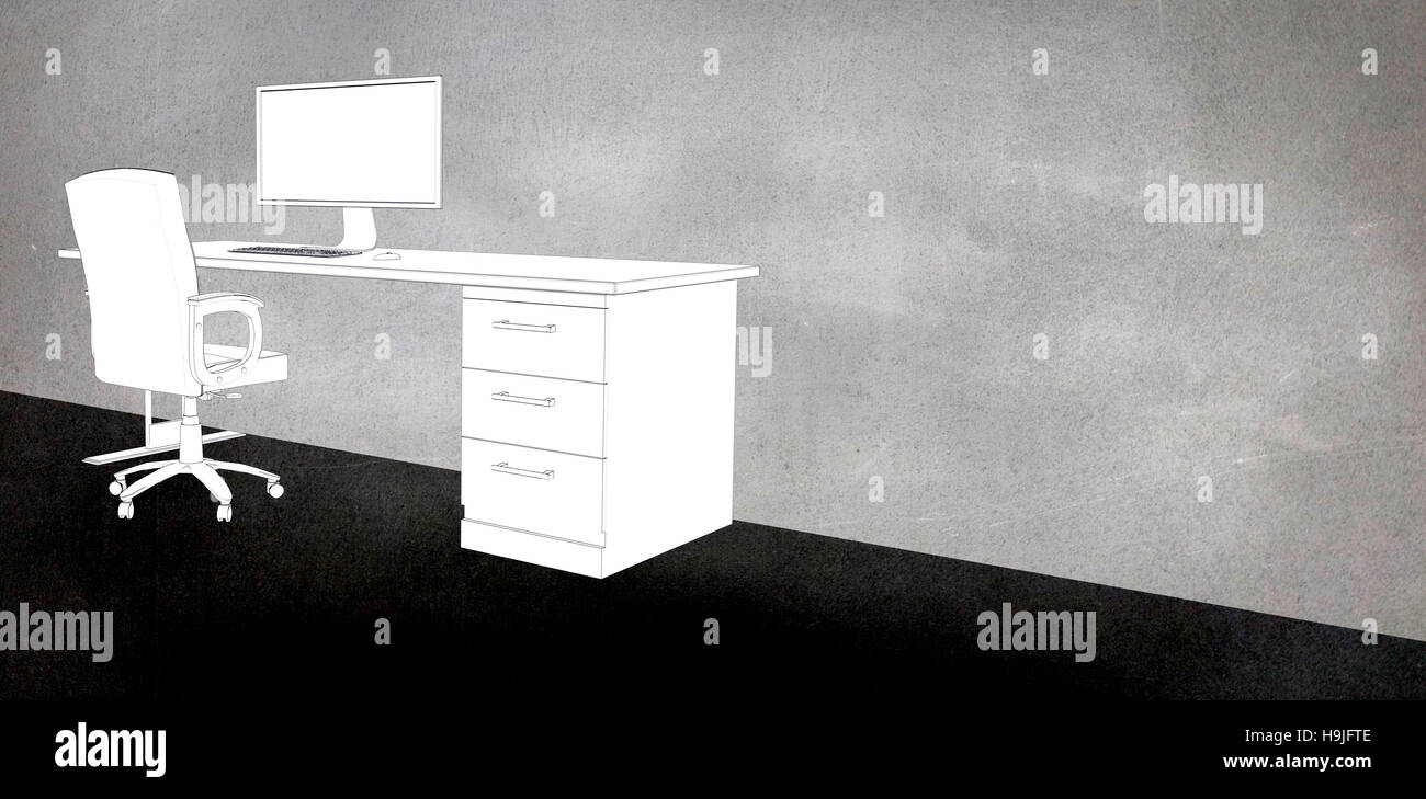 Composite image of draw of a desk Stock Photo - Alamy
