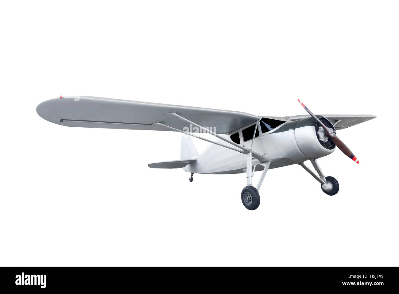 Retro style biplane isolated on white background with clipping path ...