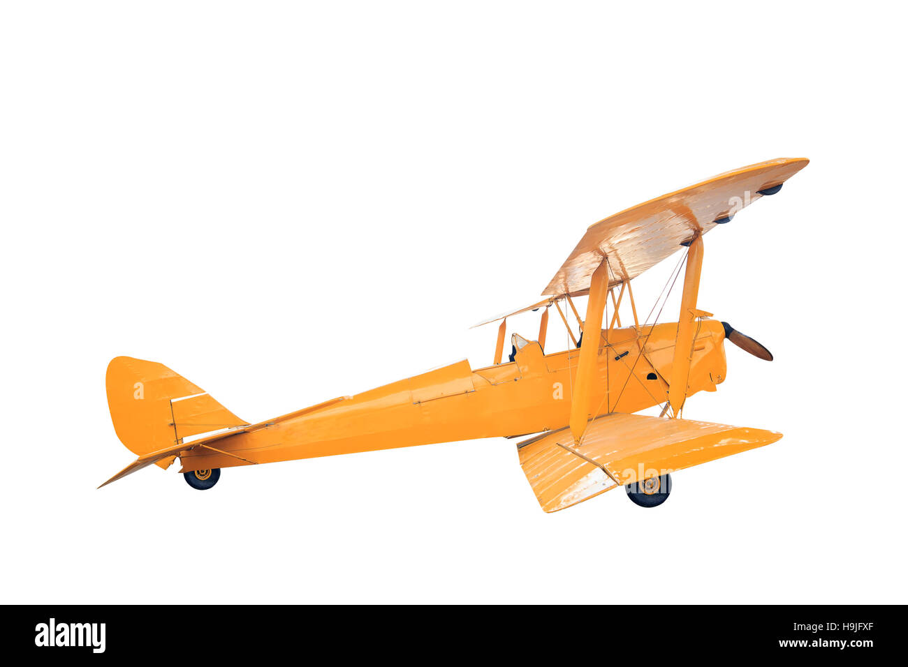 Yellow biplane Cut Out Stock Images & Pictures - Alamy