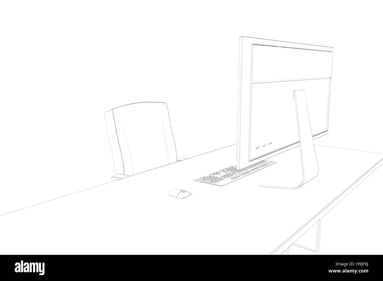 Draw of a desk Stock Photo - Alamy