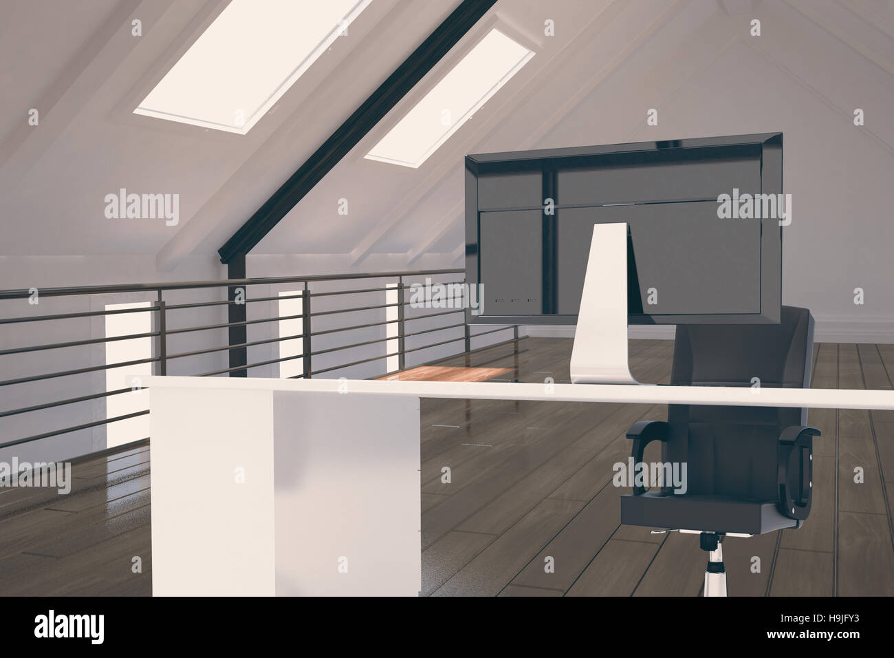 Attic with computer hi-res stock photography and images - Alamy