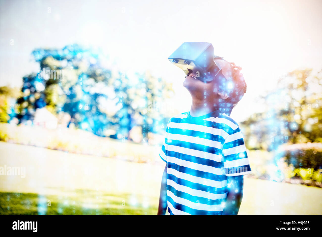 Composite image of digitally generated black and blue matrix Stock ...