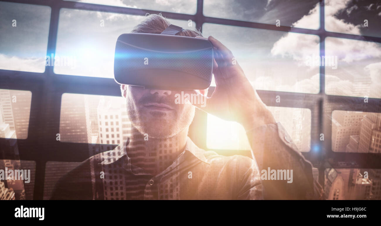 Aerial view man vr headset hi-res stock photography and images - Alamy