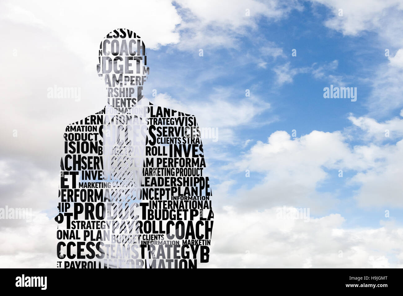 Composite image of businessman in buzzwords Stock Photo - Alamy
